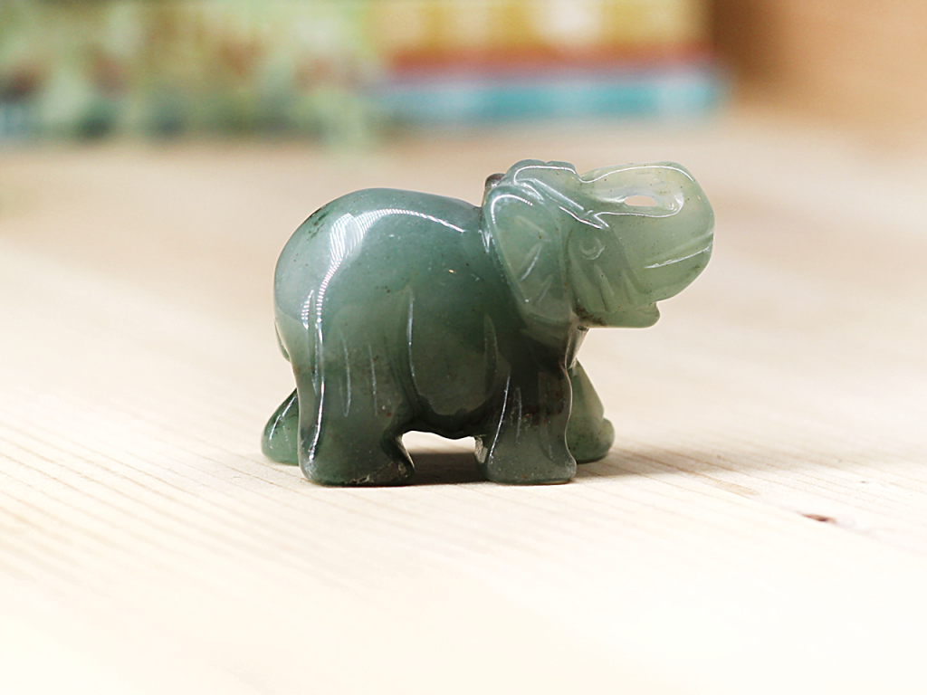 Jade Elephant, Hand-Carved - Surrender to Happiness