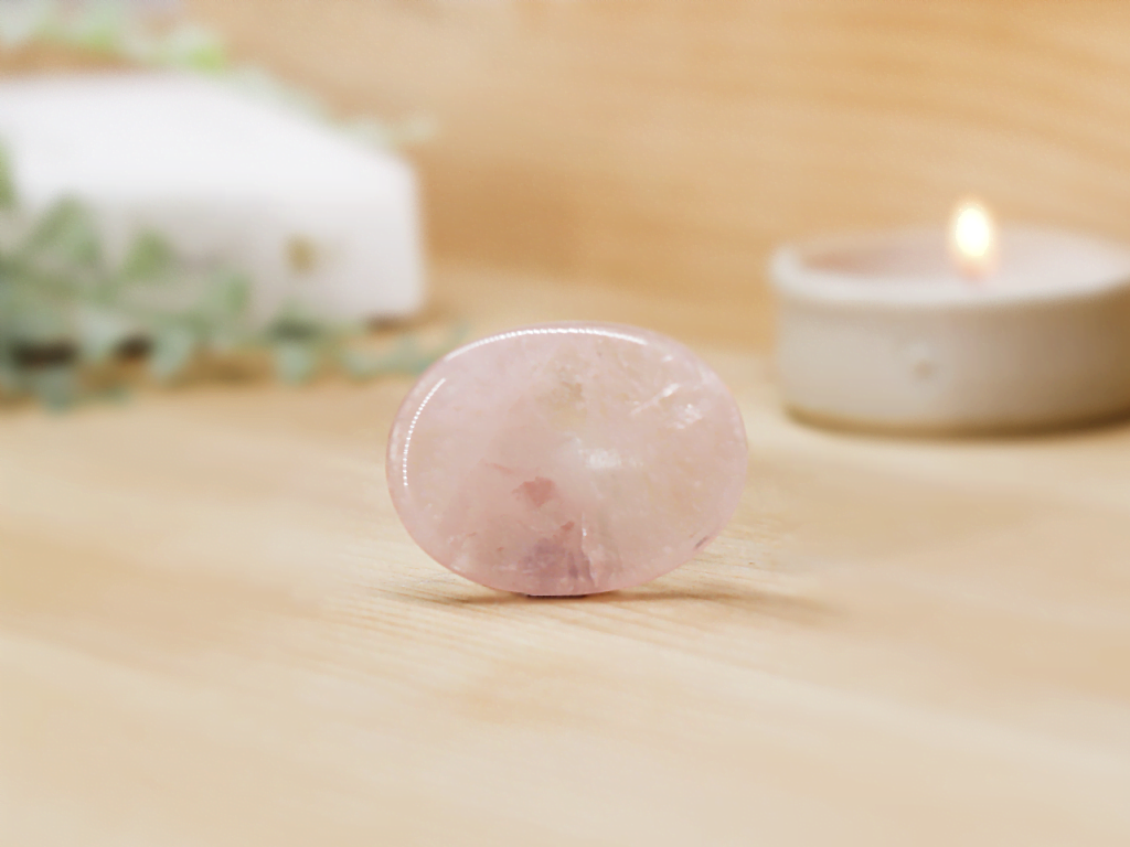Rose Quartz Worry Stone - Surrender To Happiness